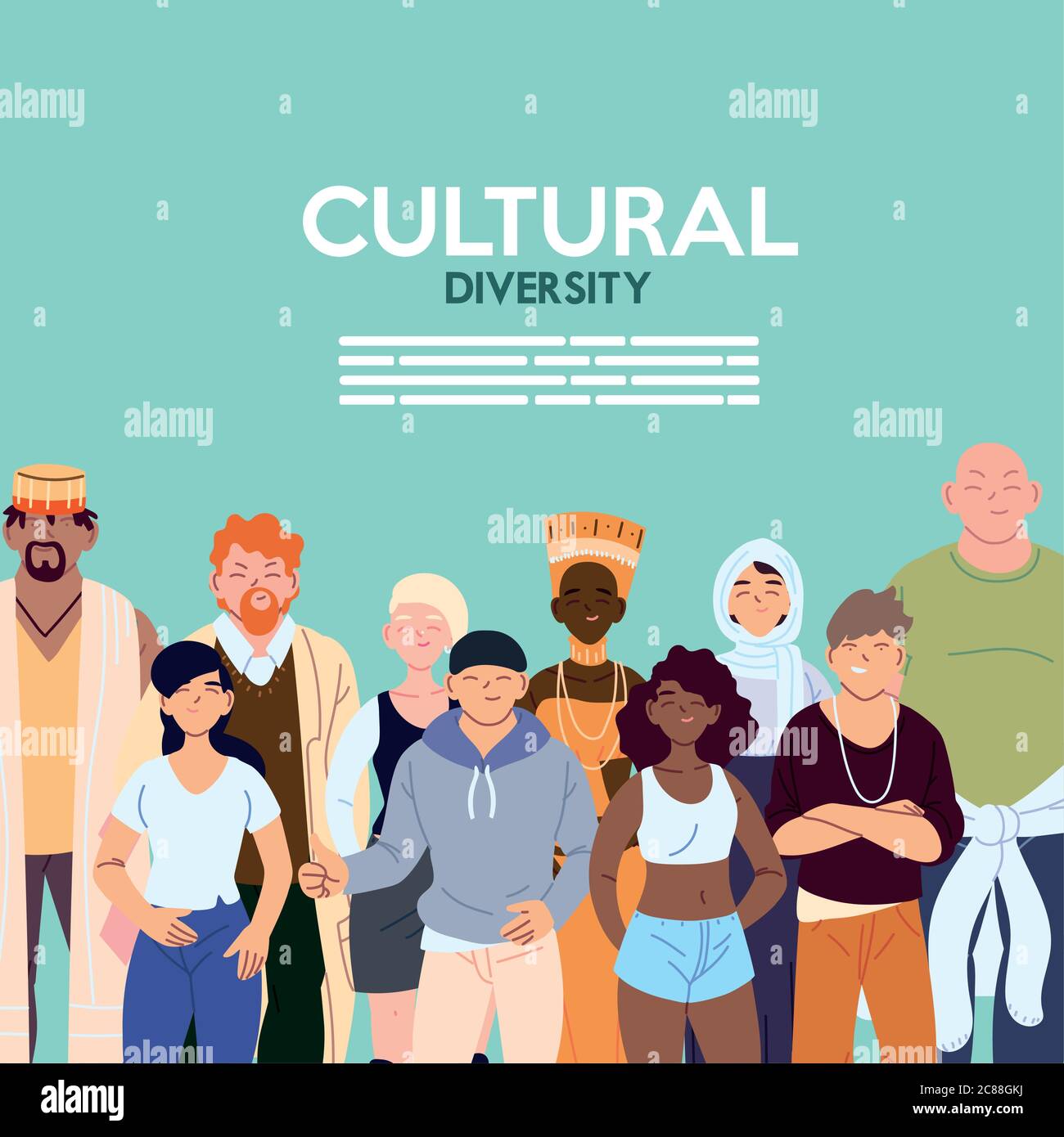 Women and men cartoons design, Cultural and friendship diversity theme ...