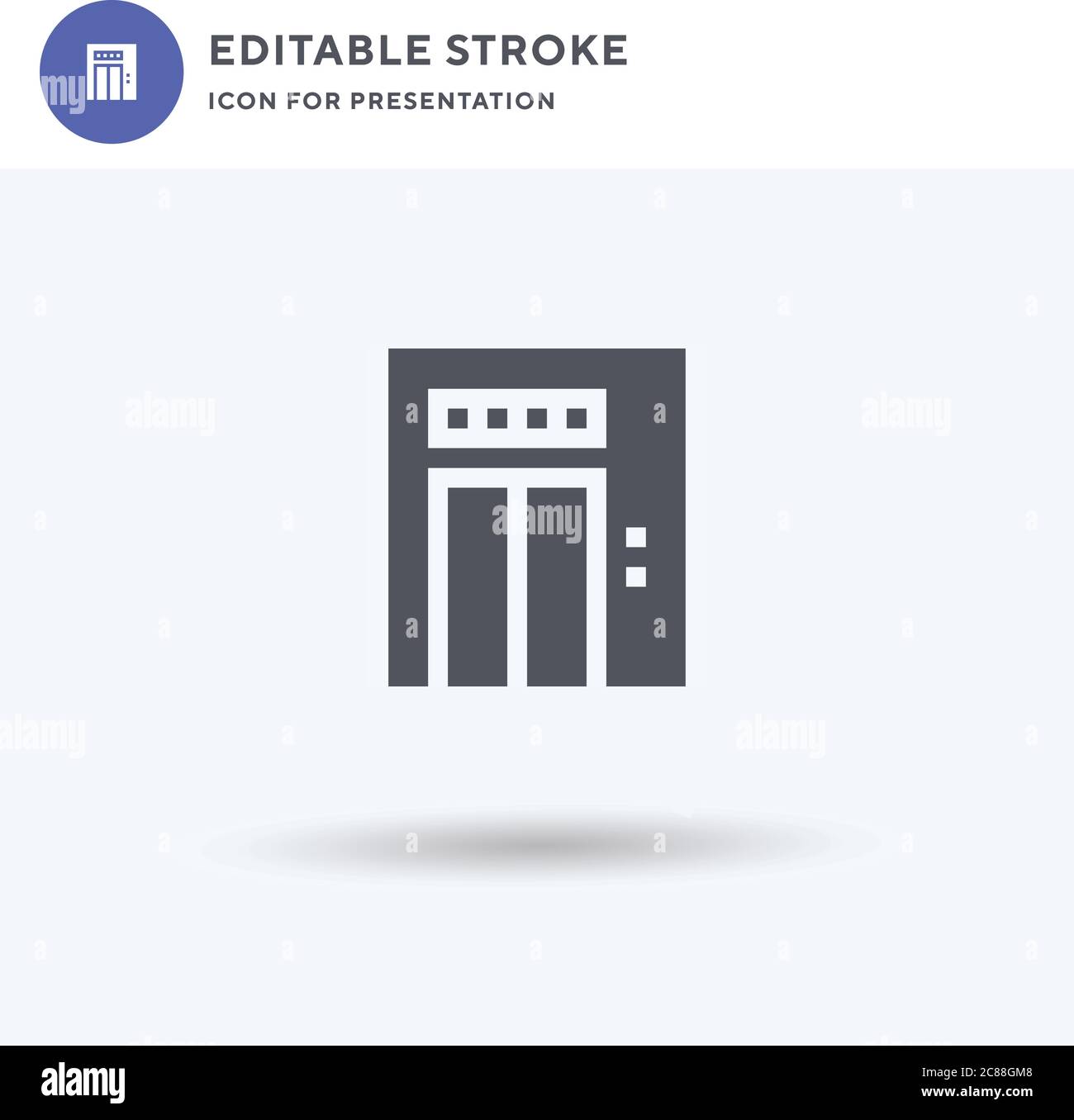 Lift icon vector, filled flat sign, solid pictogram isolated on white ...