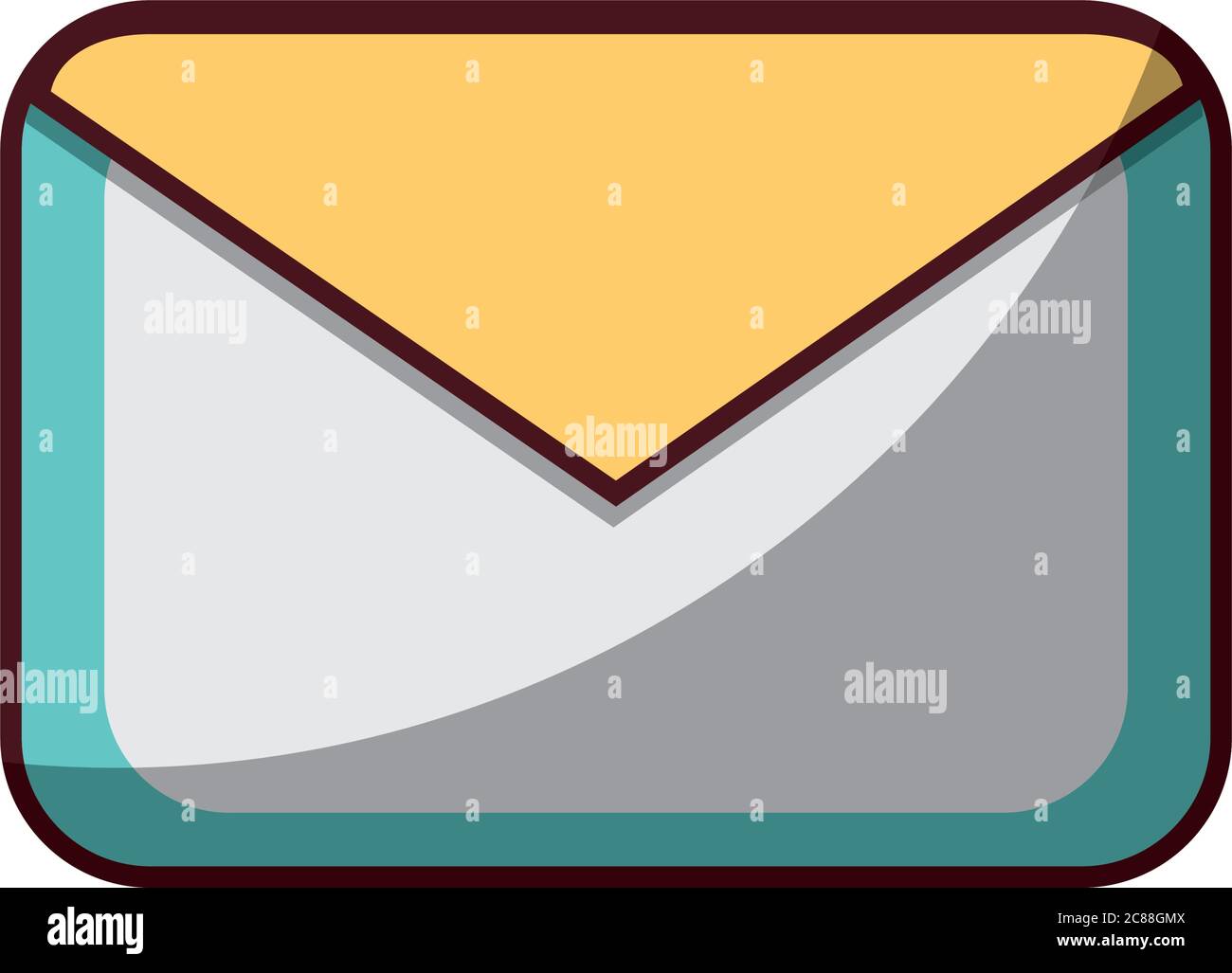 email message letter icon isolated design shadow vector illustration ...