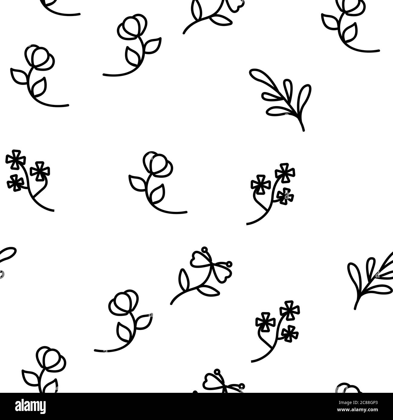 Wildflower Natural Vector Seamless Pattern Stock Vector Image & Art - Alamy
