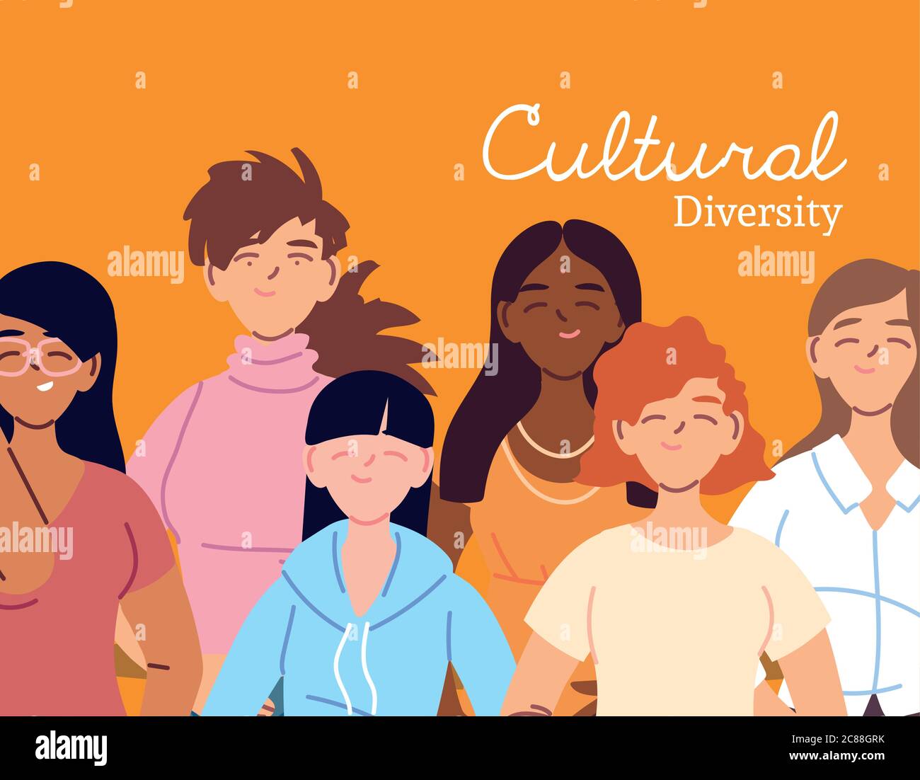 Women cartoons design, Cultural and friendship diversity theme Vector ...