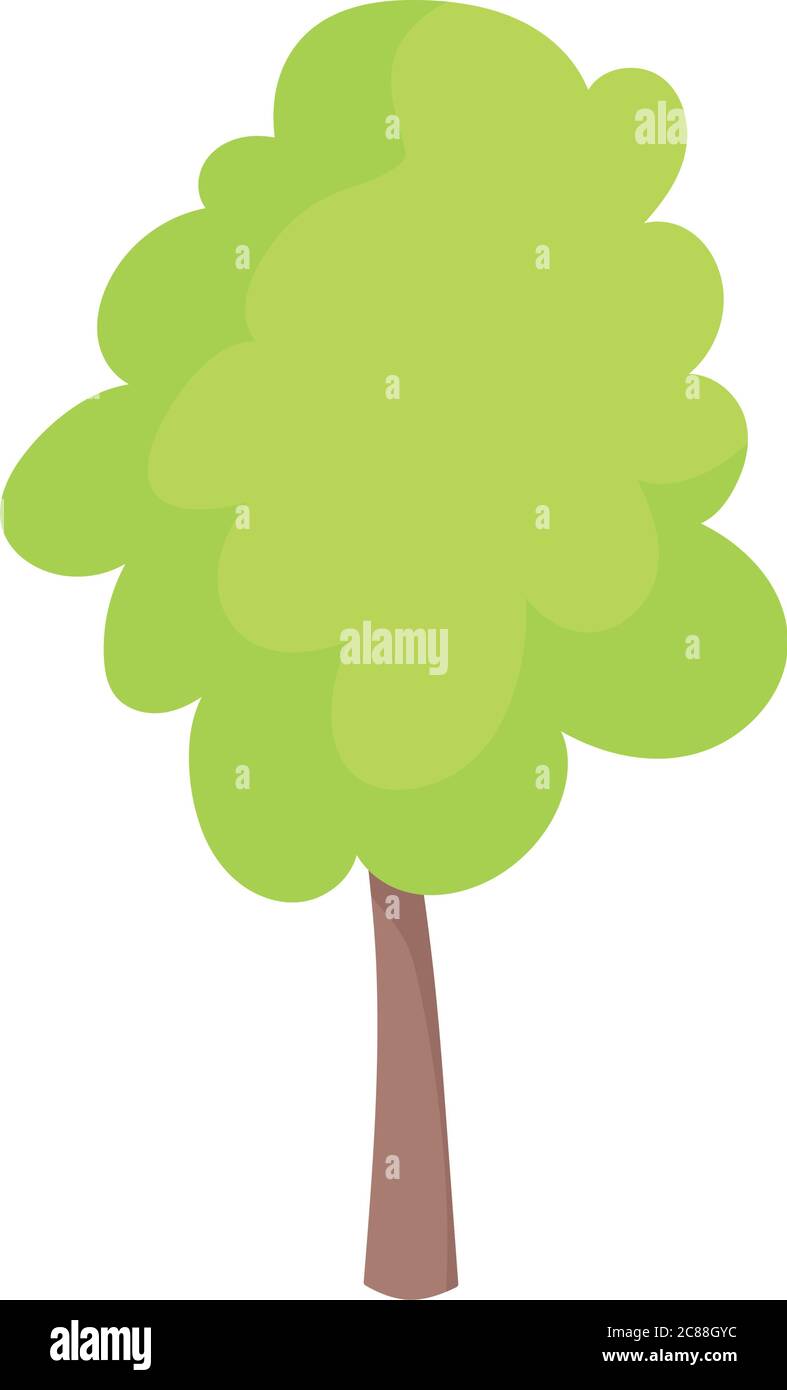 greenery tree foliage botanical cartoon isolated icon design vector ...