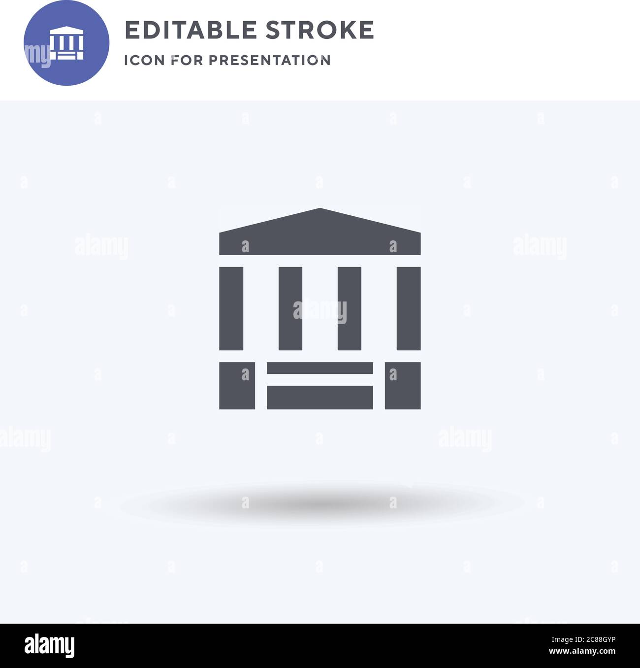 Court icon vector, filled flat sign, solid pictogram isolated on white ...