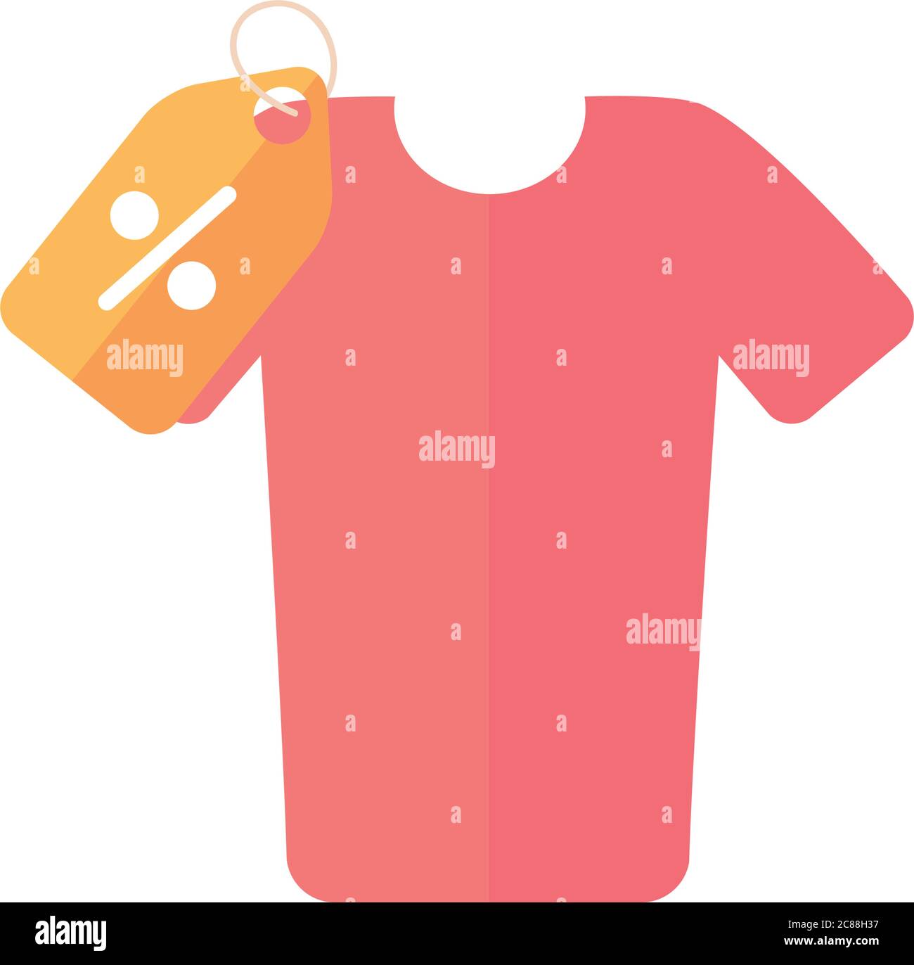 tshirt with price tag icon over white background, flat style, vector ...