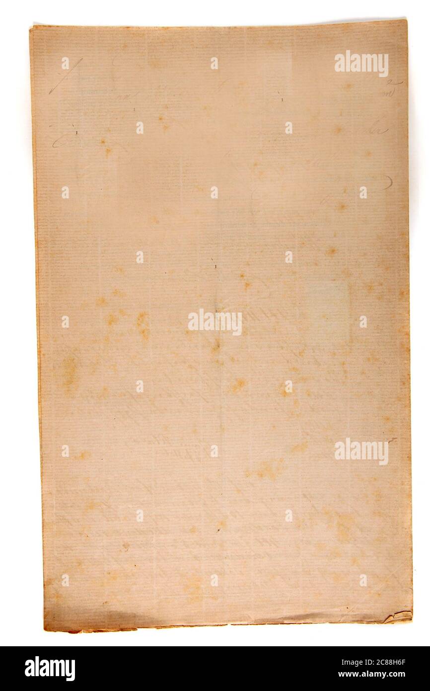 old empty paper isolated on the white background Stock Photo - Alamy