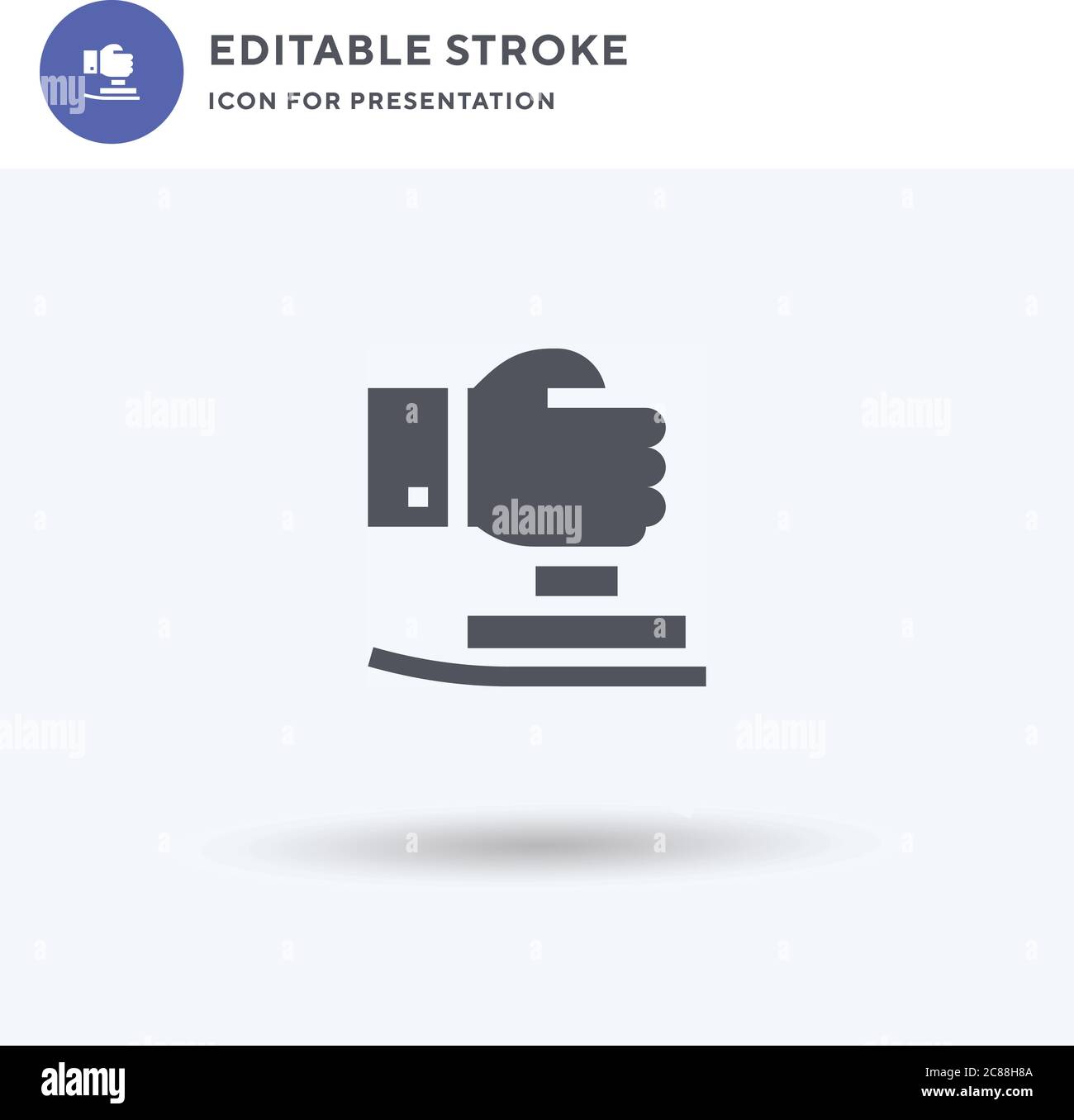Stamp icon vector, filled flat sign, solid pictogram isolated on white ...
