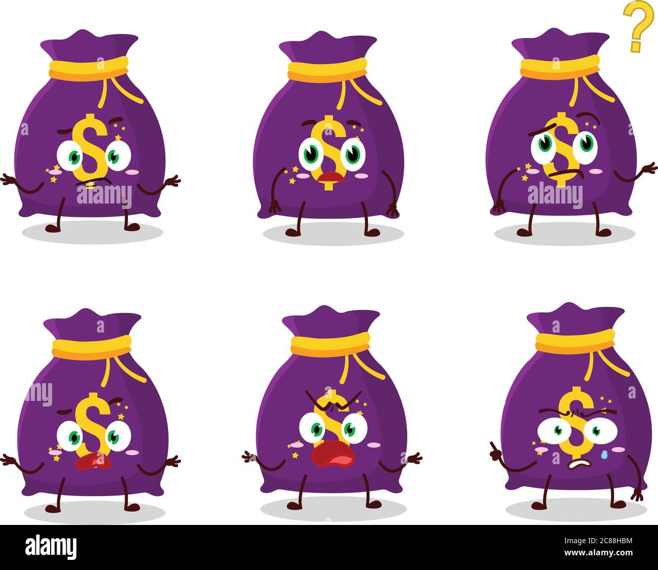 Cartoon character of magic money sack with what expression Stock Vector ...
