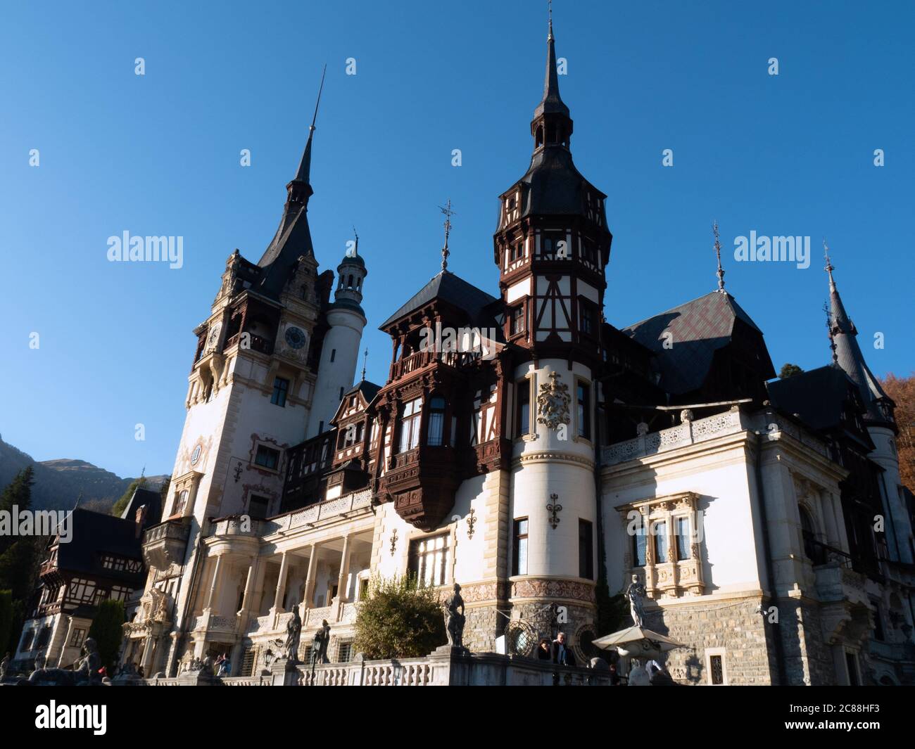 Peles Castle, luxurious royal palace built by King Carol I with a view ...