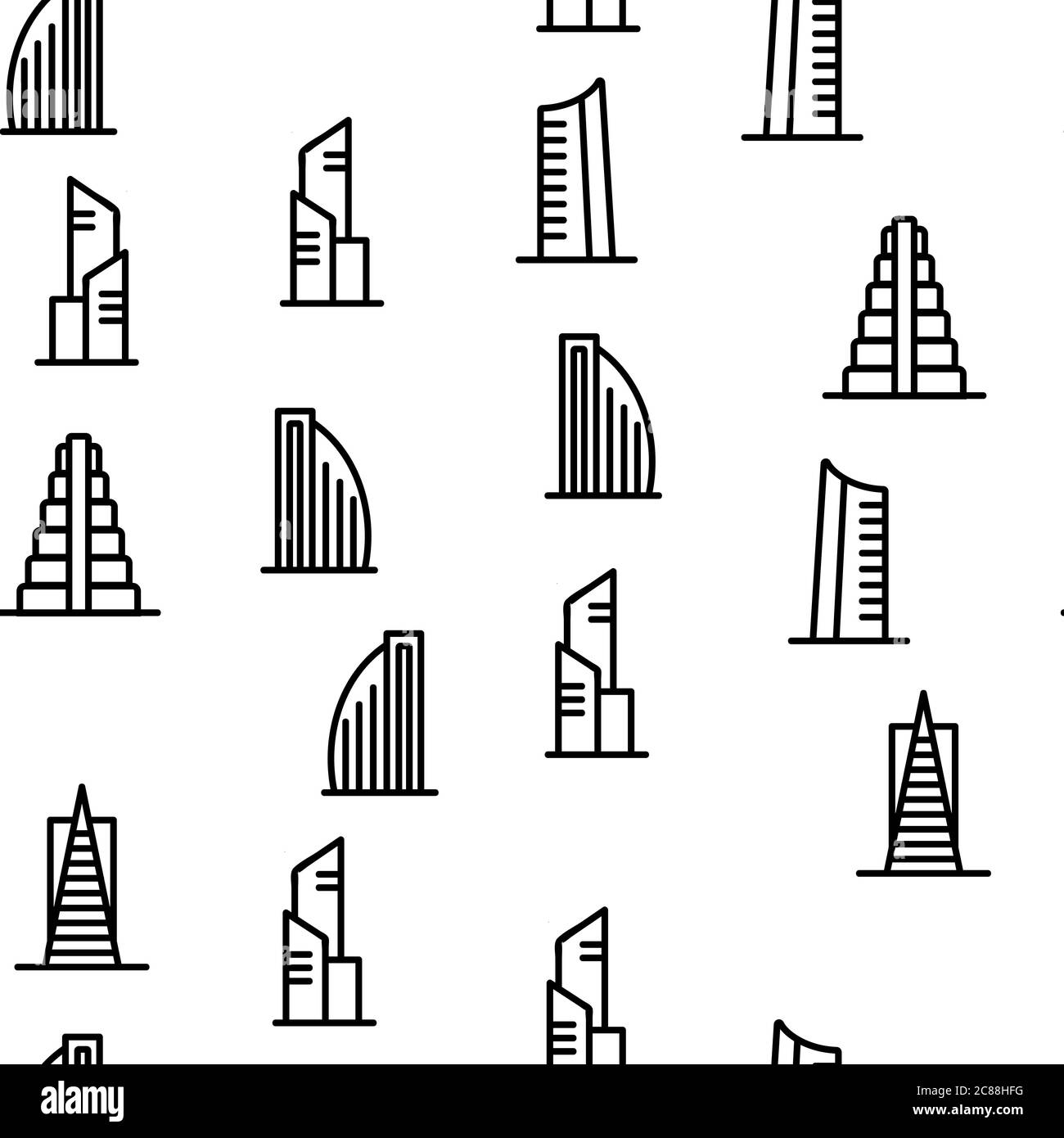Skyscraper Building Vector Seamless Pattern Stock Vector Image & Art ...