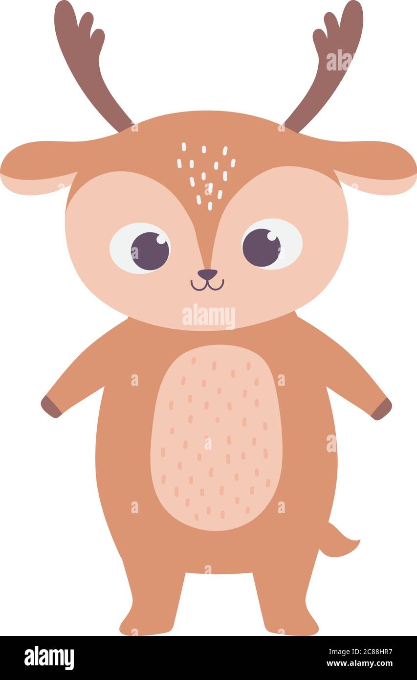 cute little deer animal cartoon isolated design icon vector ...