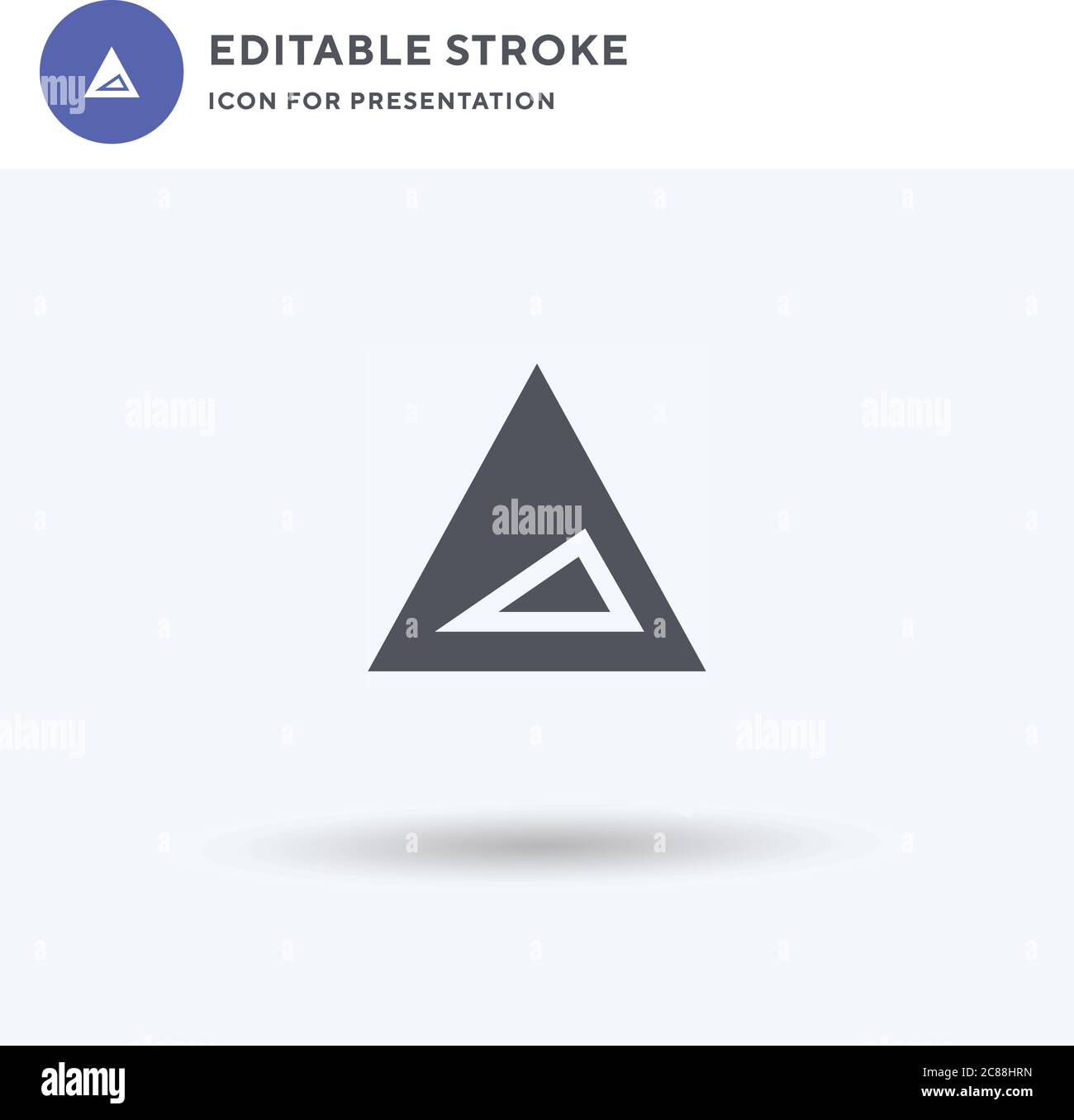 Slope icon vector, filled flat sign, solid pictogram isolated on white ...