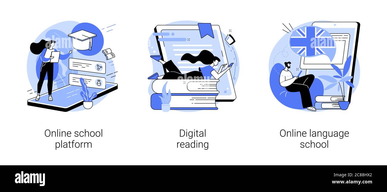 Online education abstract concept vector illustrations Stock Vector ...