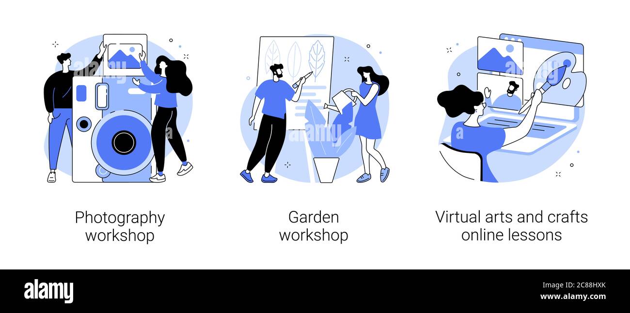 Free educational courses abstract concept vector illustrations Stock ...