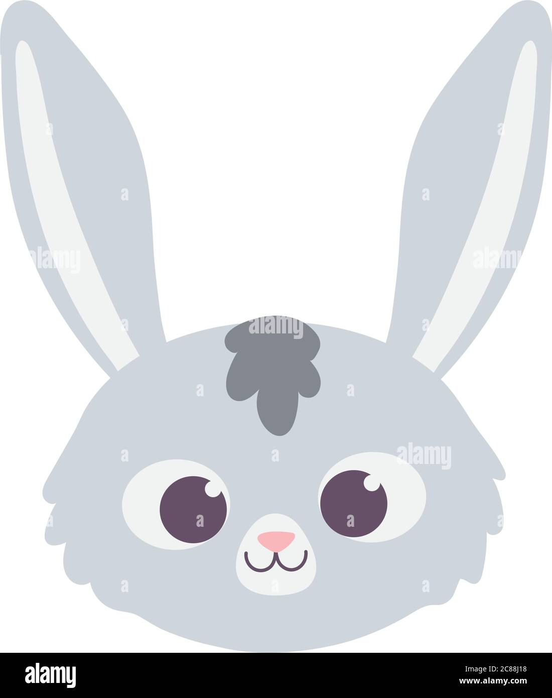 cute rabbit animal face cartoon isolated design icon vector ...