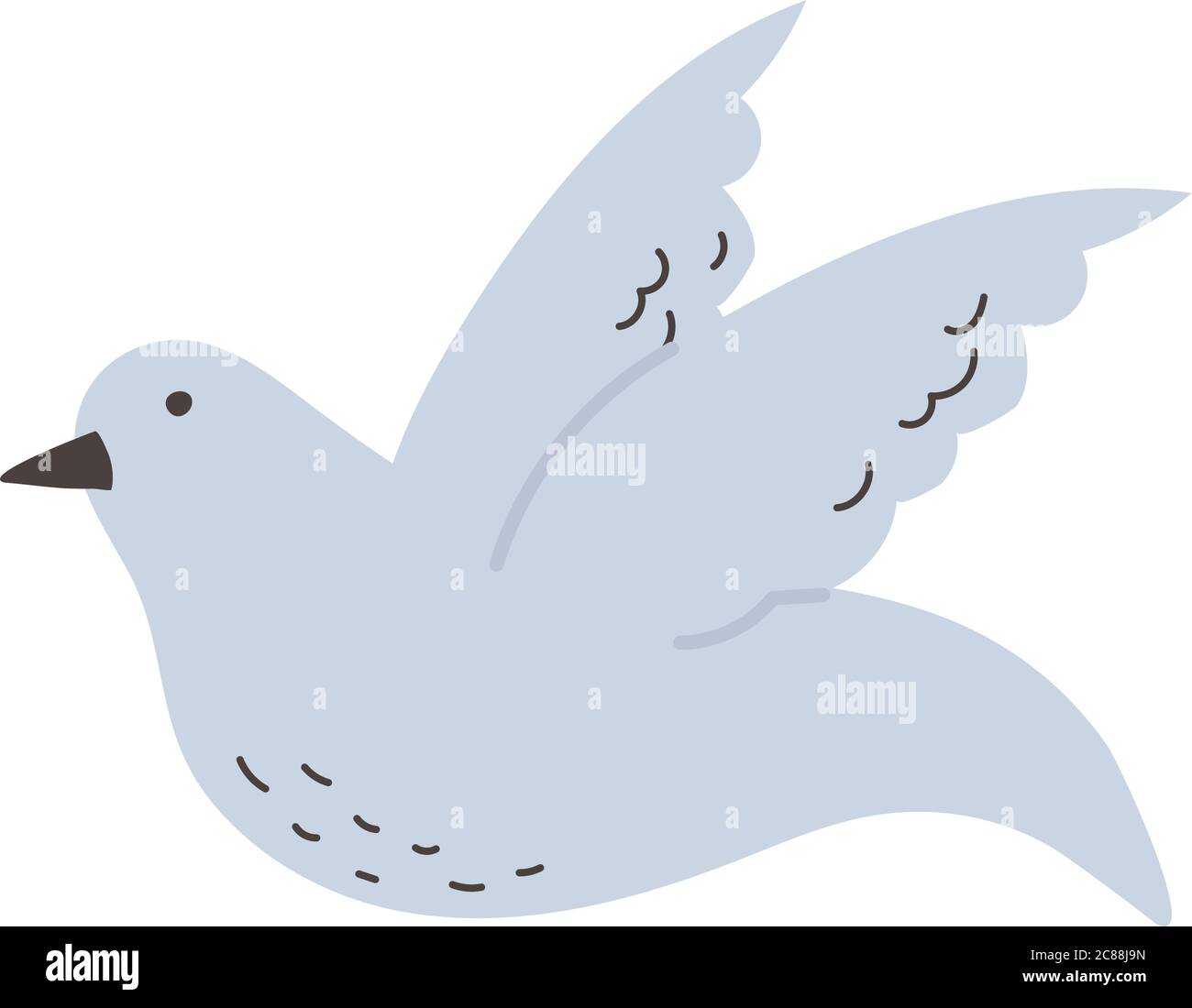 pigeon bird open wings cartoon isolated design icon vector illustration ...