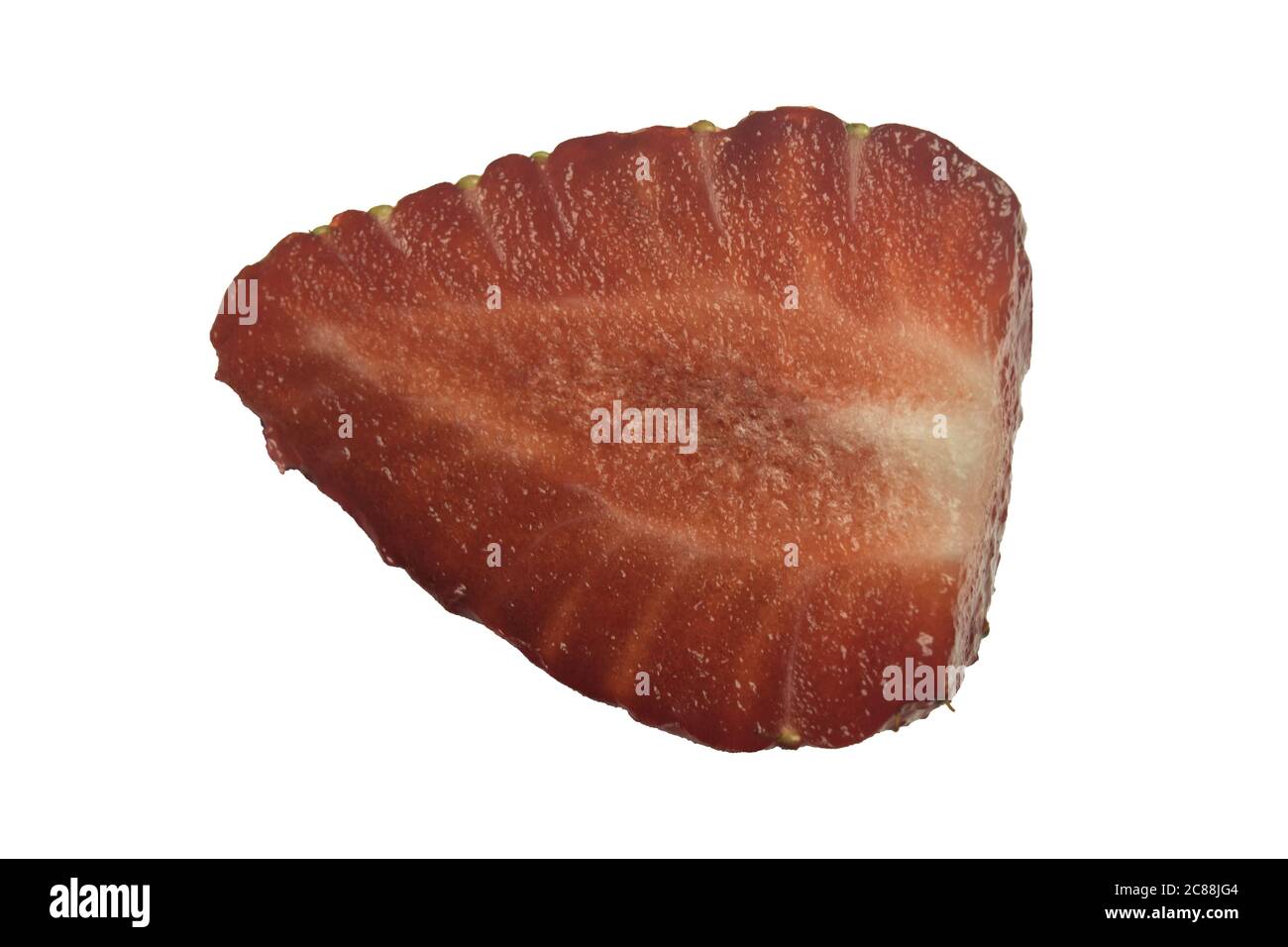 Cut strawberry slice surface close up macro isolated Stock Photo - Alamy