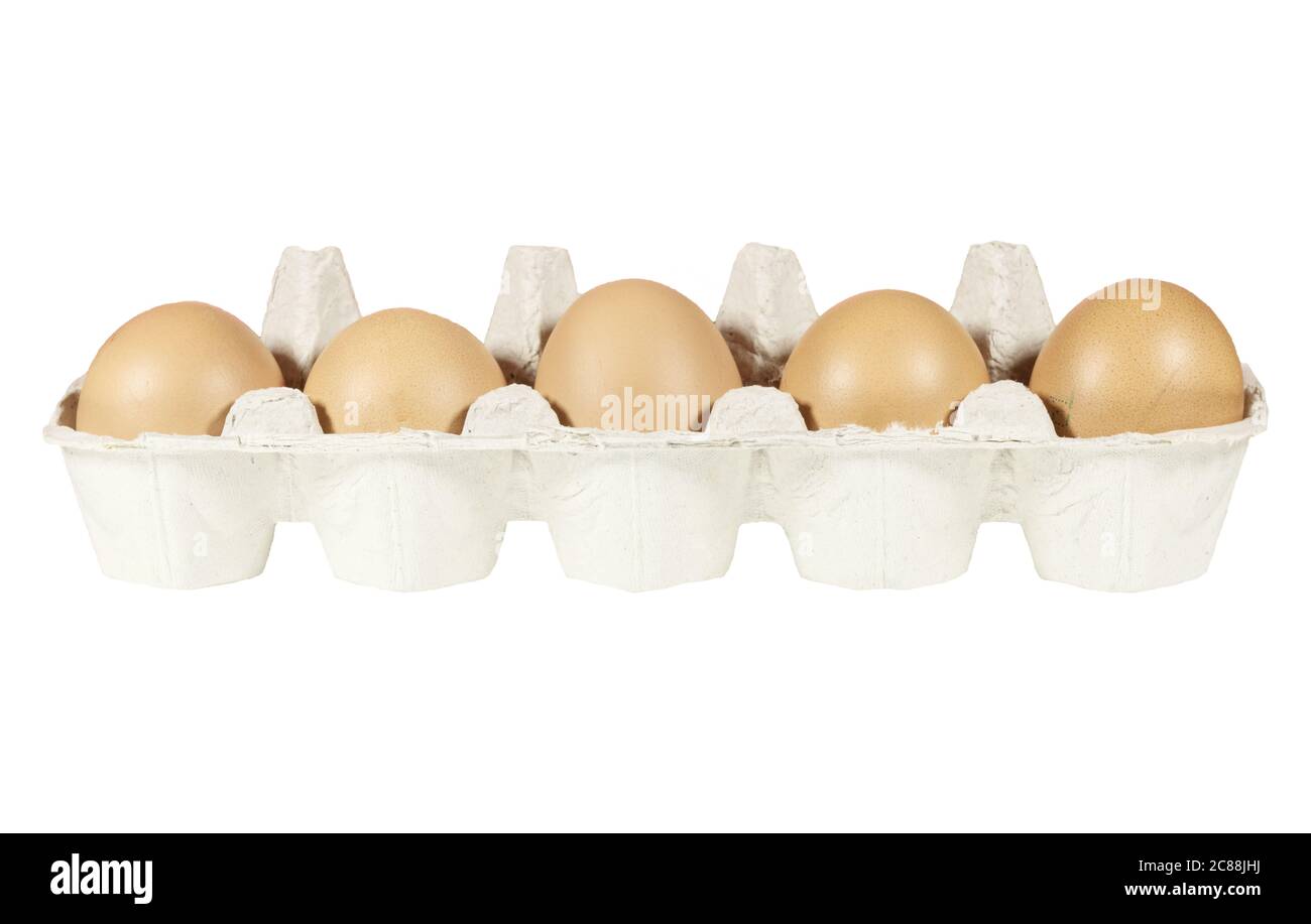 Fresh Egg packaging isolated on white background Stock Photo - Alamy