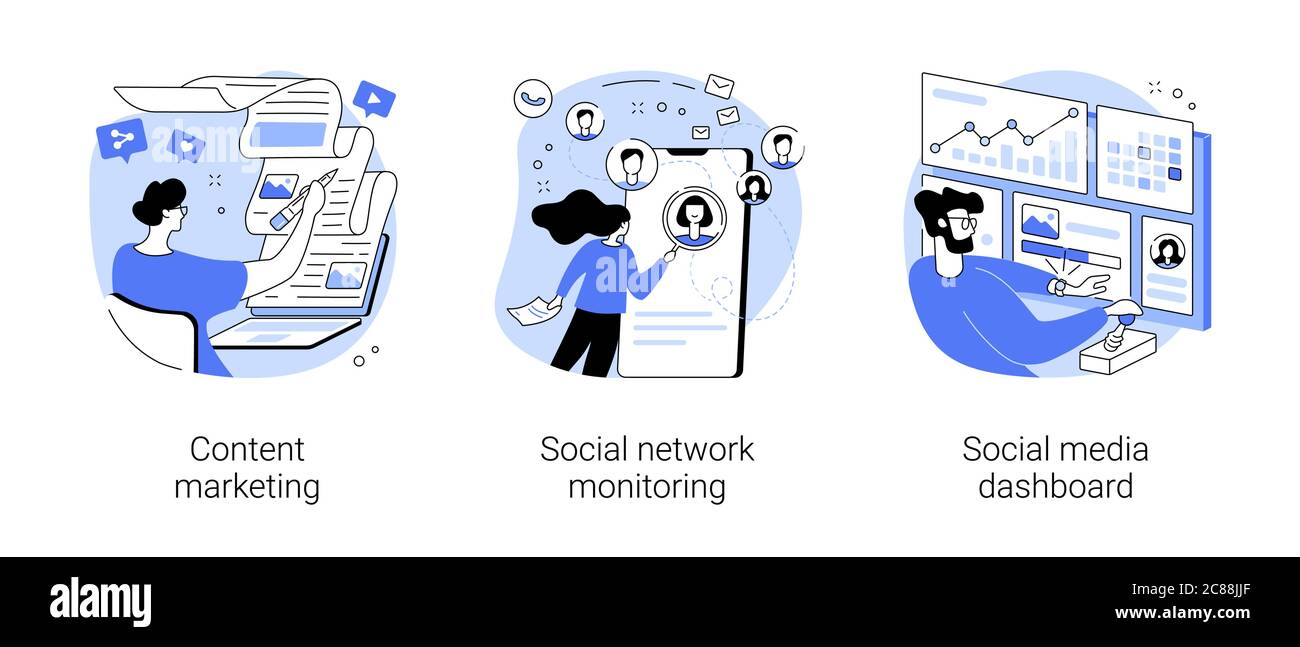 SMM strategy abstract concept vector illustrations Stock Vector Image ...