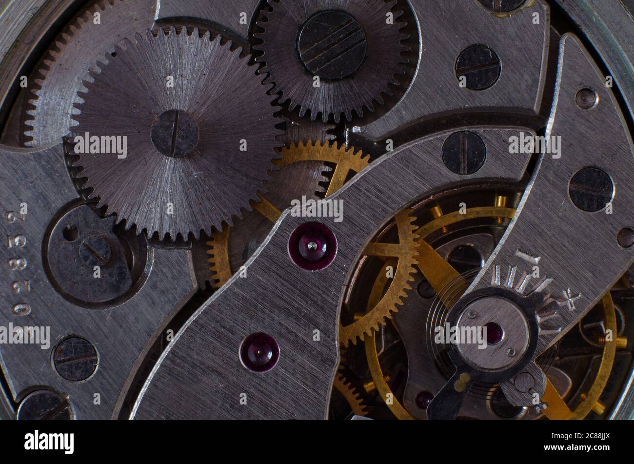 Part of the mechanism of a pocket watch close-up Stock Photo - Alamy
