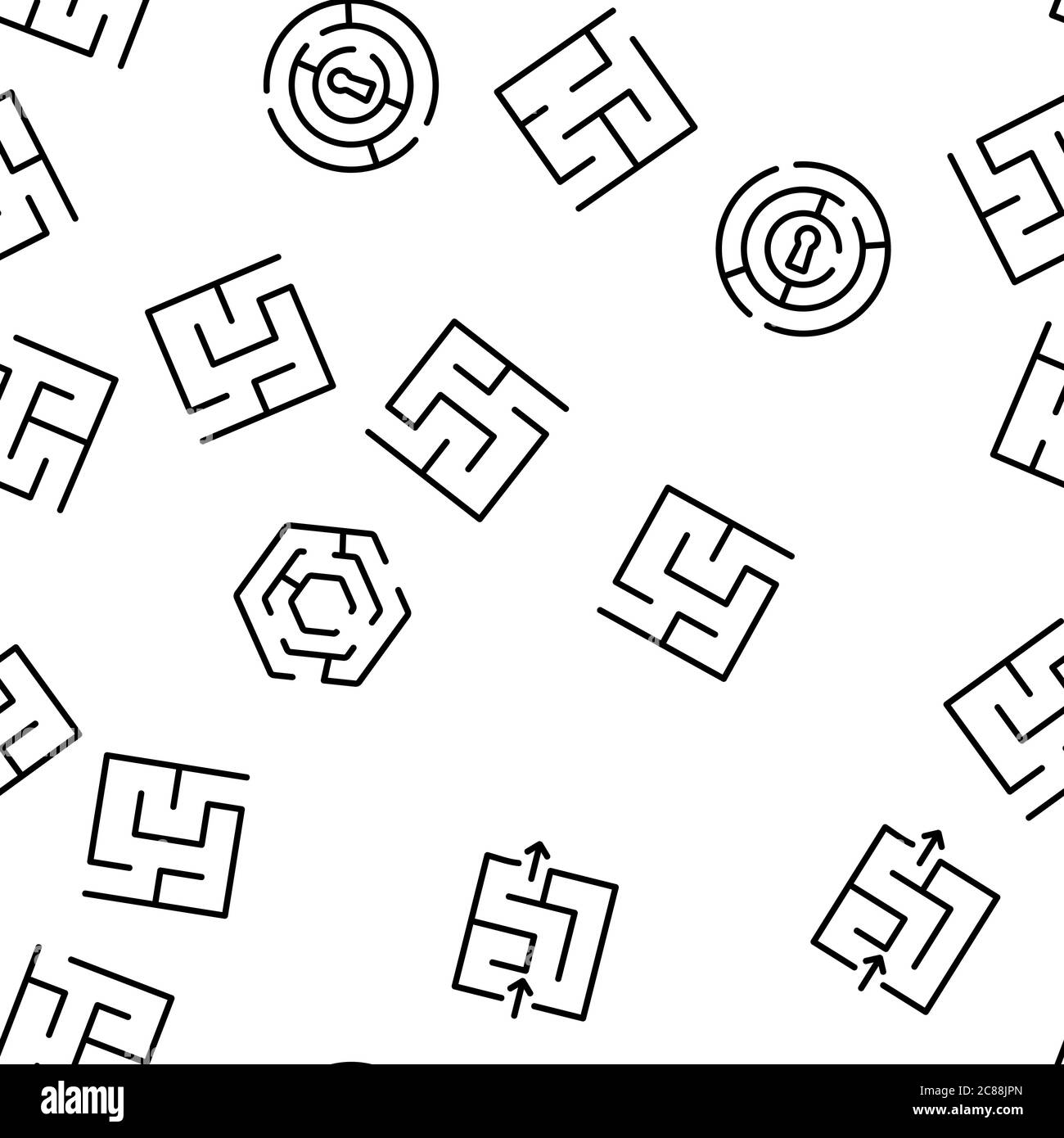 Maze Puzzle Different Vector Seamless Pattern Stock Vector Image & Art ...