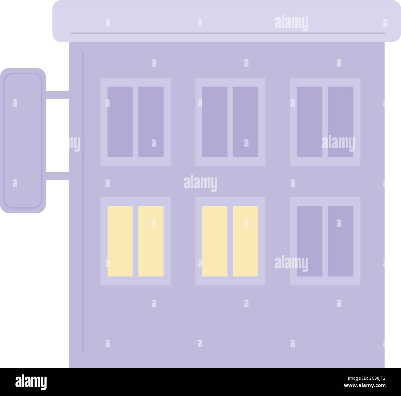 building commercial facade exterior isolated design icon vector ...