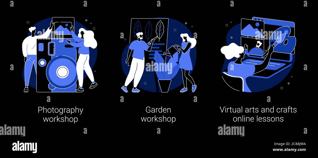 Free educational courses abstract concept vector illustrations Stock ...
