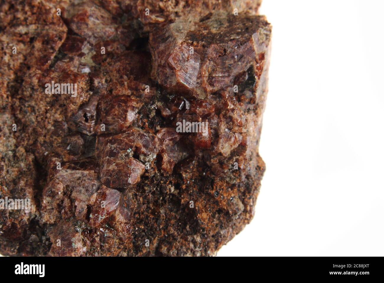 natural pyrope garnet mineral isolated on the white background Stock ...