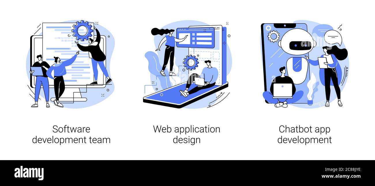 Professional programming abstract concept vector illustrations Stock ...