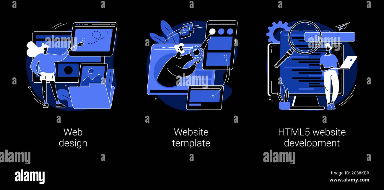 Website building service abstract concept vector illustrations Stock ...