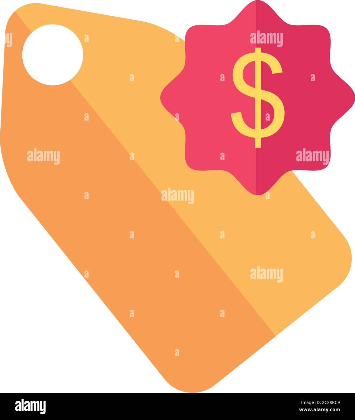 price tag and money seal icon over white background, flat style, vector ...
