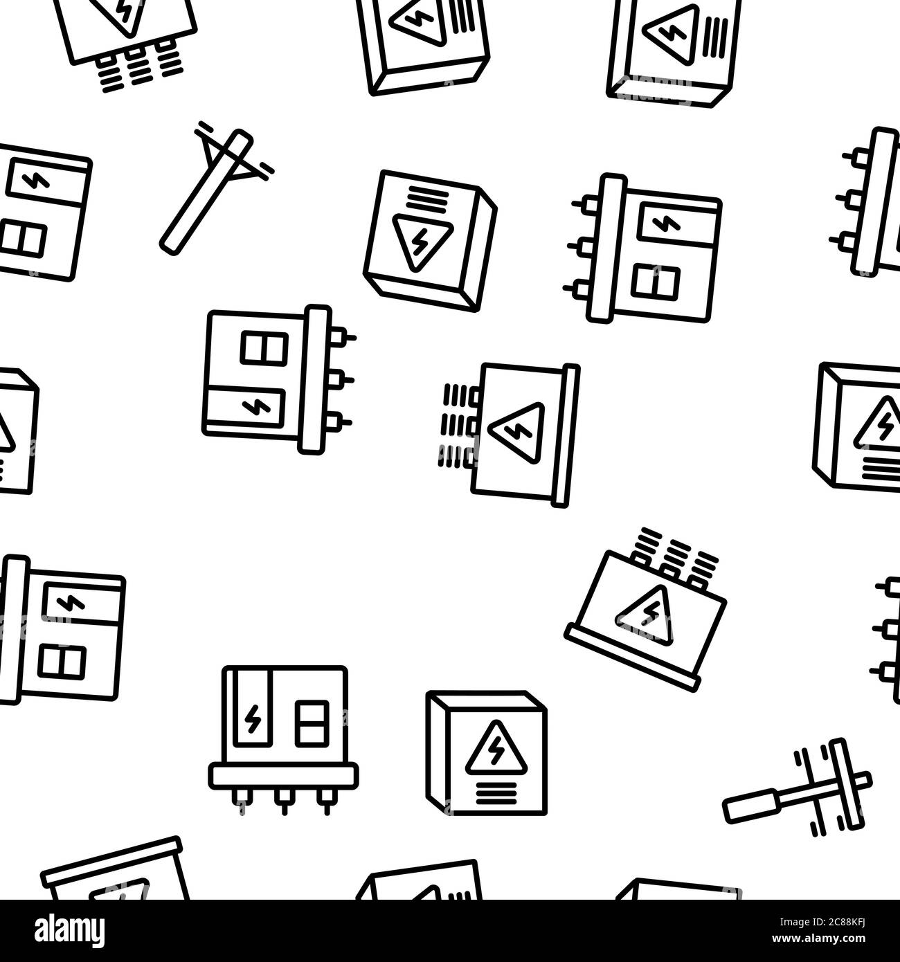 Power Line Electricity Vector Seamless Pattern Stock Vector Image & Art ...