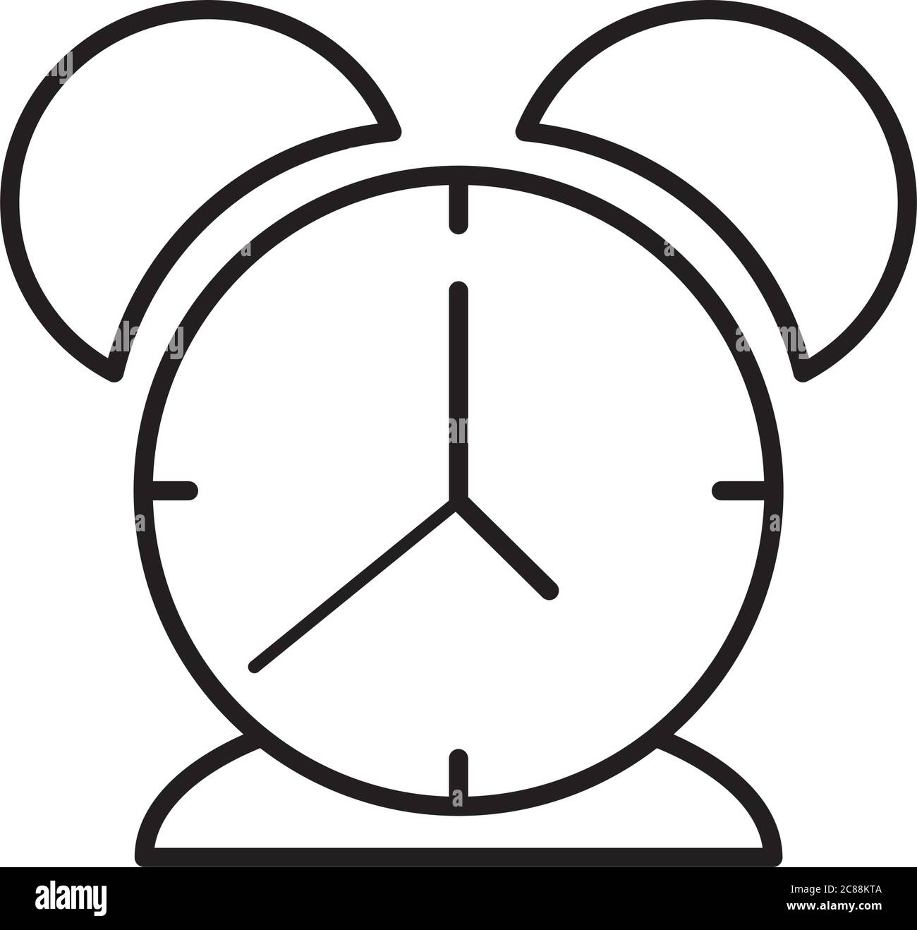 retro clock icon over white background, line style, vector illustration ...