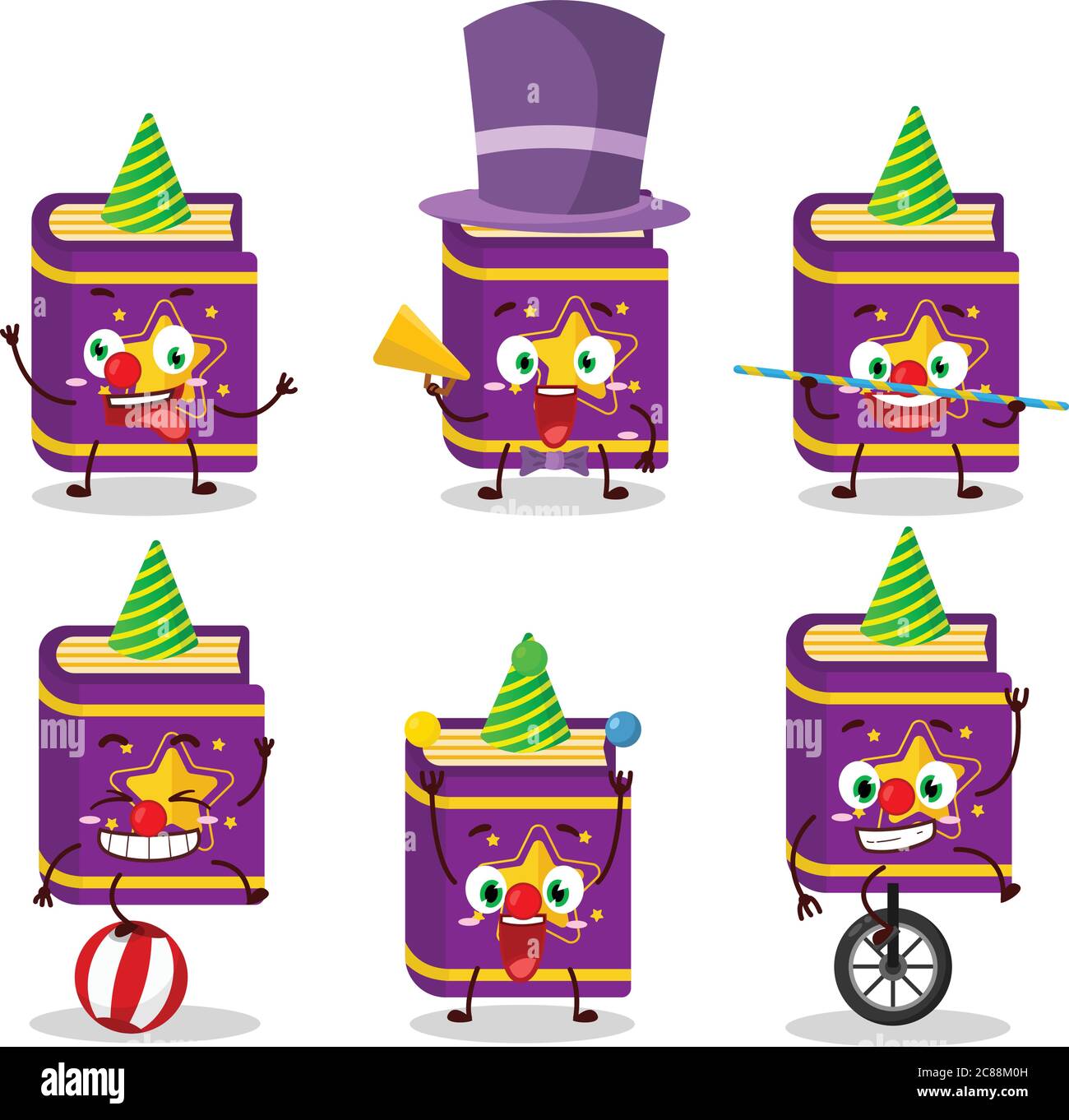 Cartoon character of magic book with various circus shows Stock Vector ...