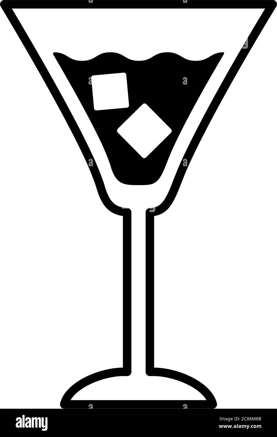 cup with water and ice cubes drink line style icon vector illustration ...