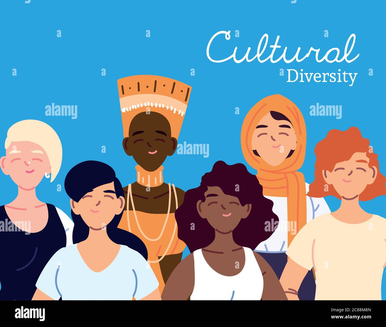 Women cartoons design, Cultural and friendship diversity theme Vector ...