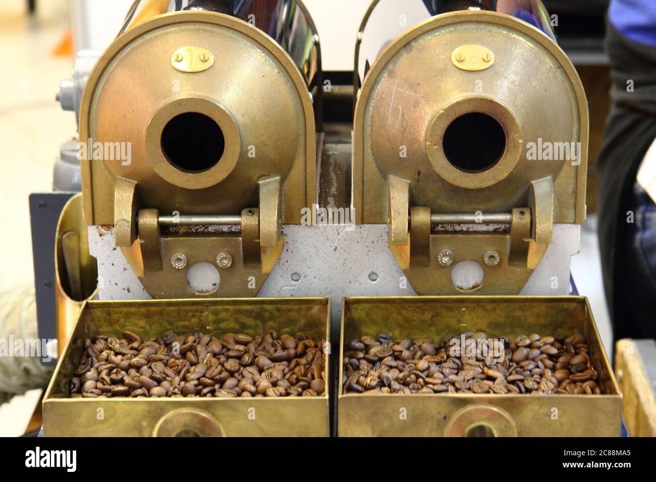 old cafe beans machine as nice food background Stock Photo - Alamy