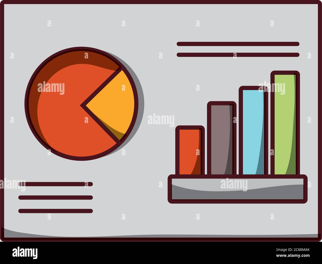 document chart preport business icon isolated design shadow vector ...