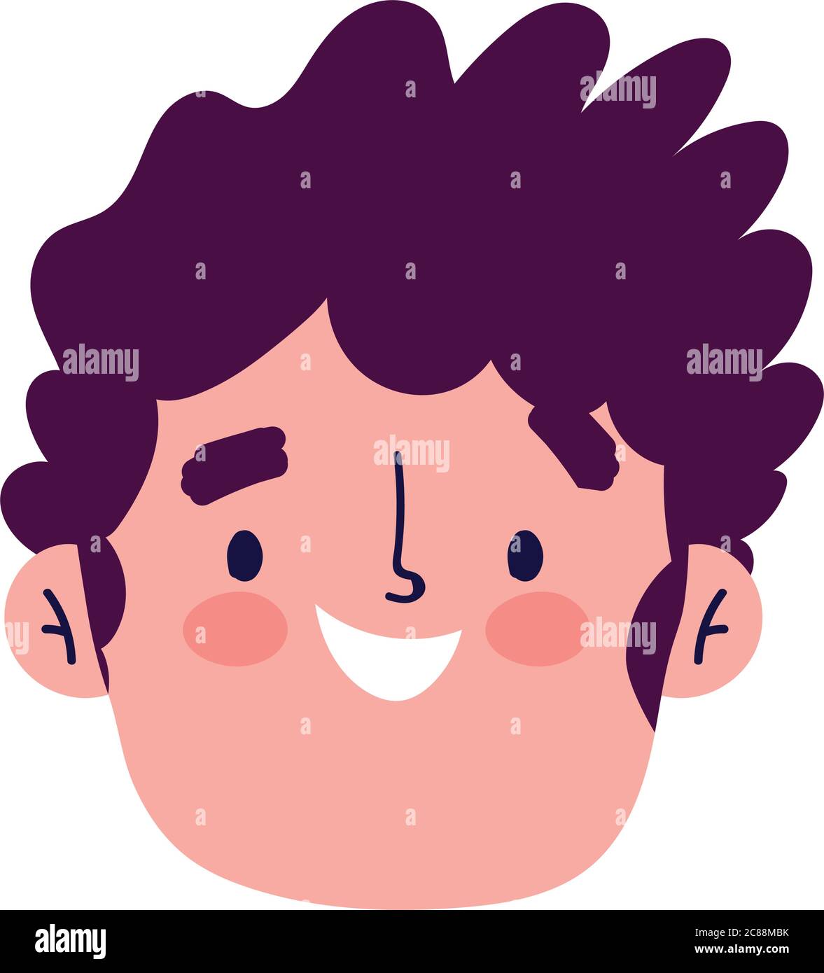 young man face cartoon character isolated icon design vector ...