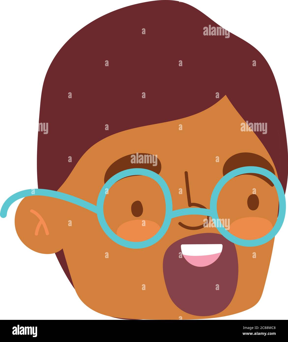 happy man face cartoon character isolated design icon vector ...