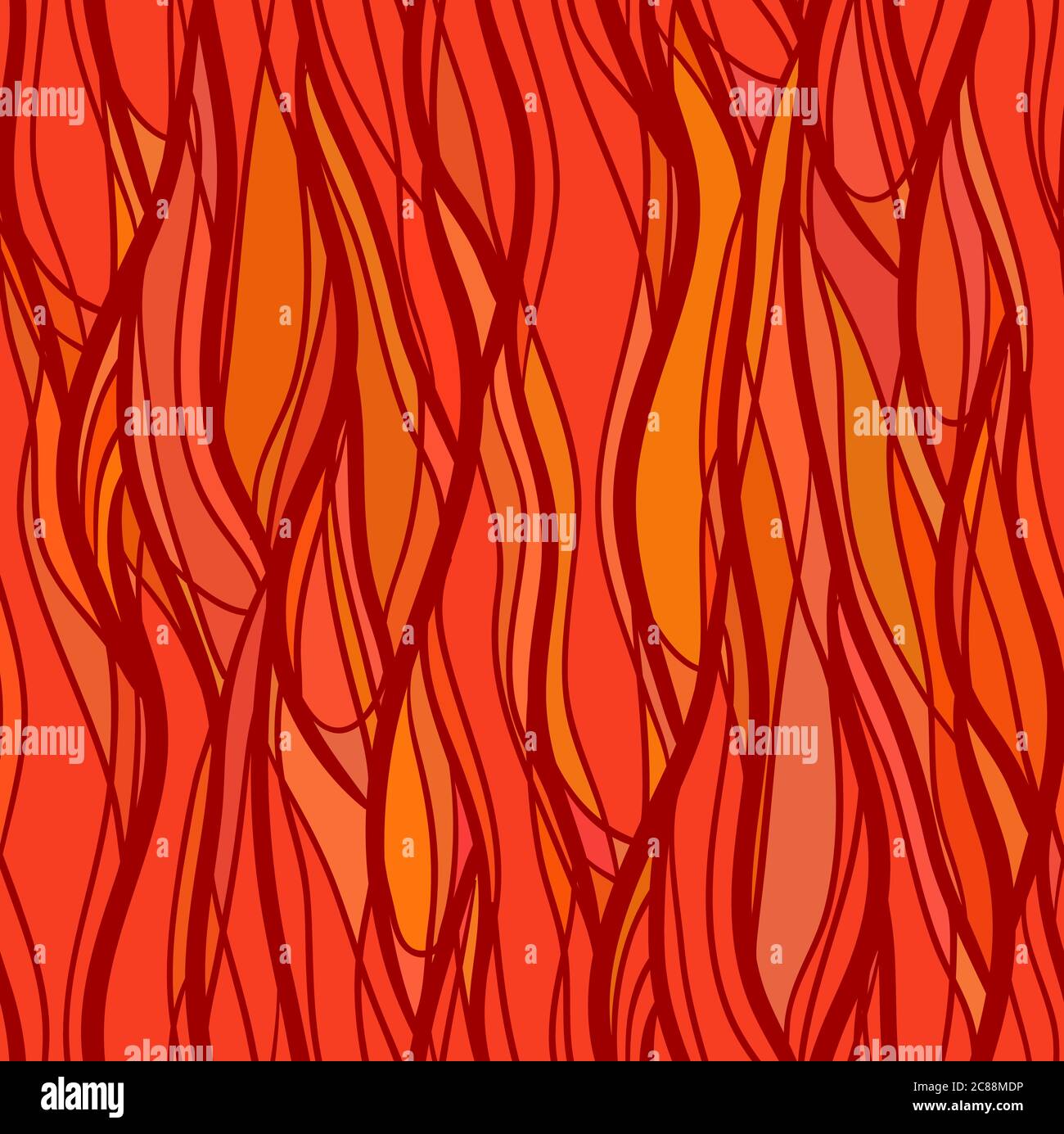 Seamless texture with intertwined wavy lines. Spurts of flame. Vector ...