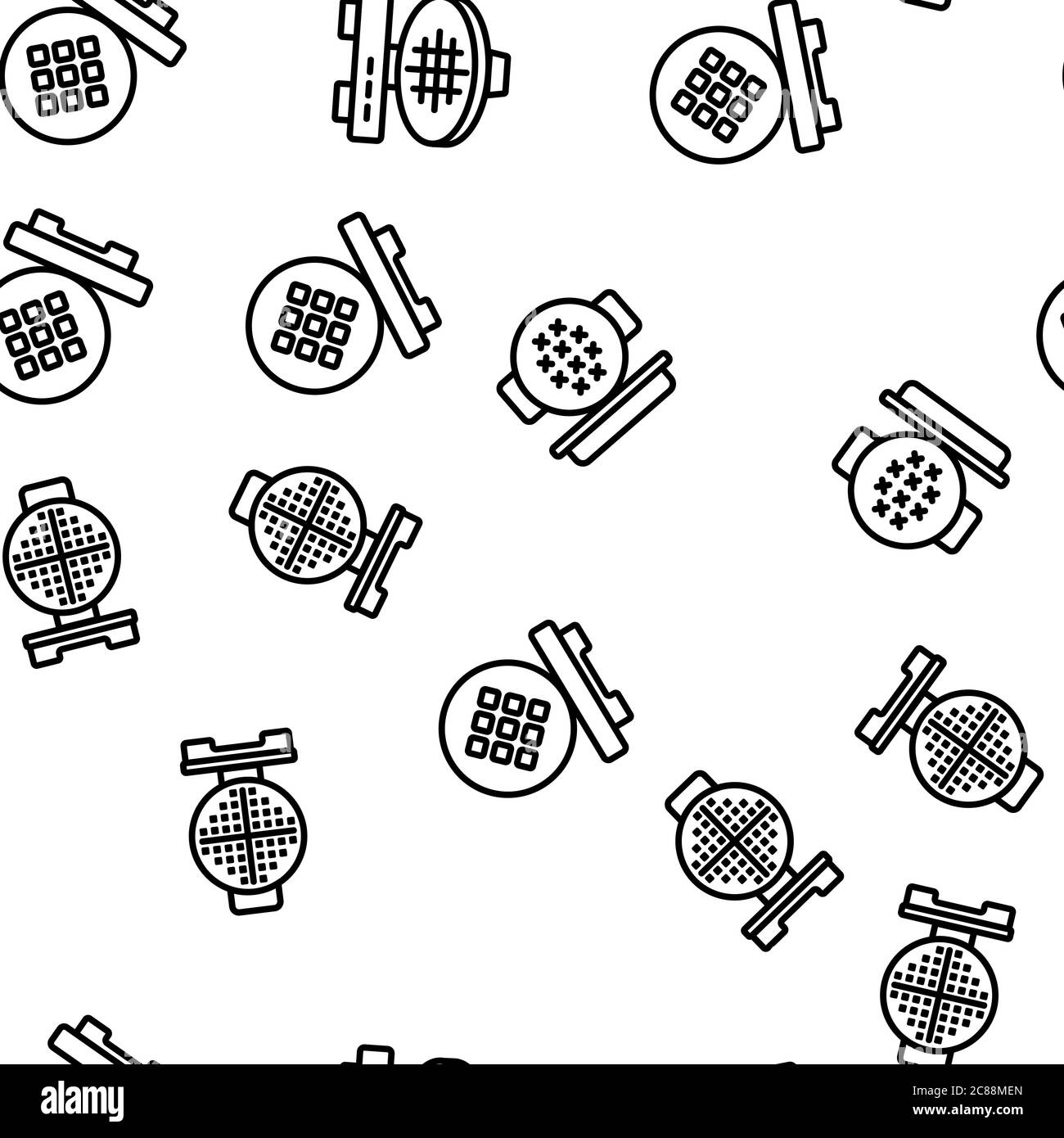 Waffle Iron Equipment Vector Seamless Pattern Stock Vector Image & Art ...