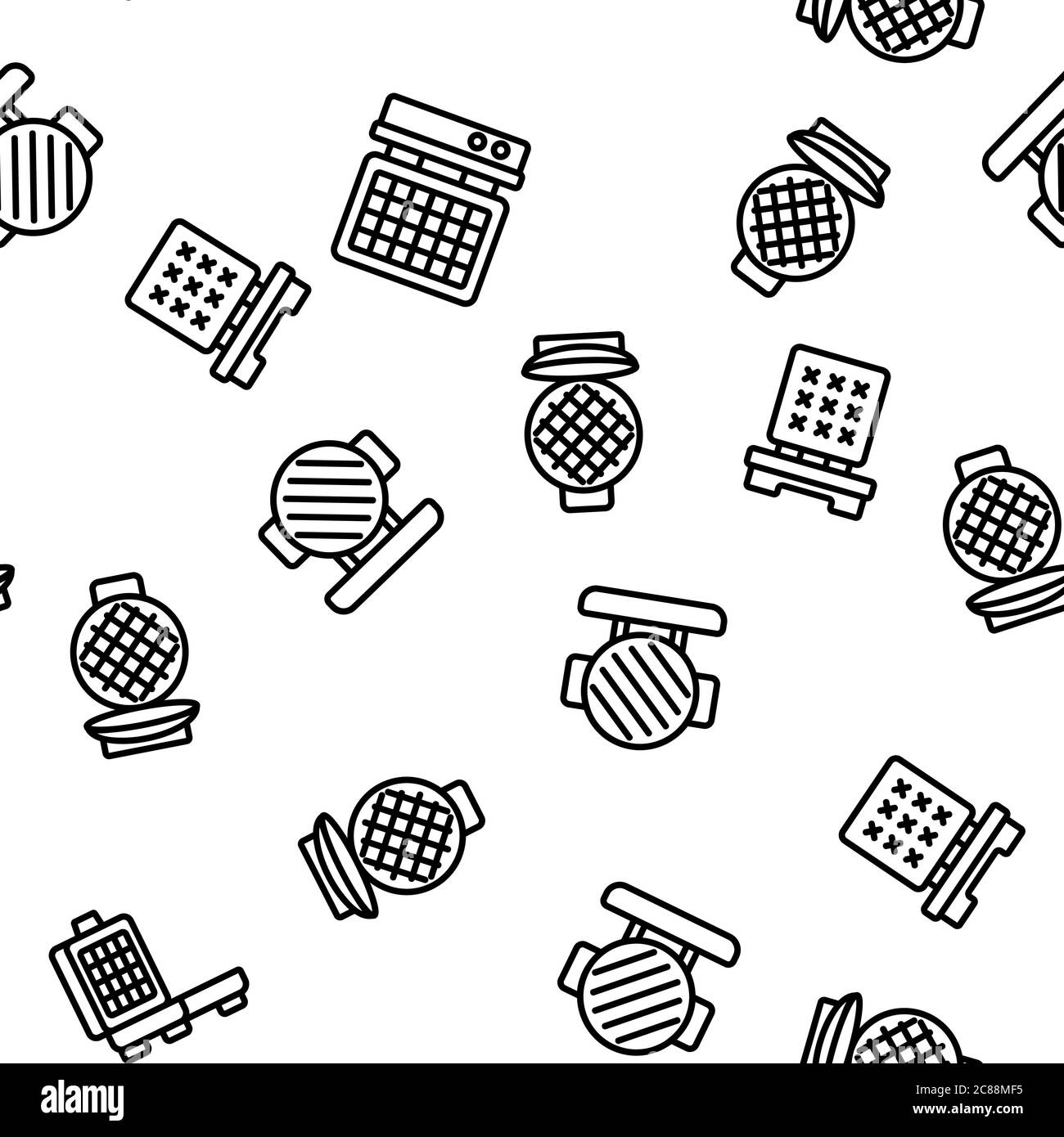 Waffle Iron Equipment Vector Seamless Pattern Stock Vector Image & Art ...