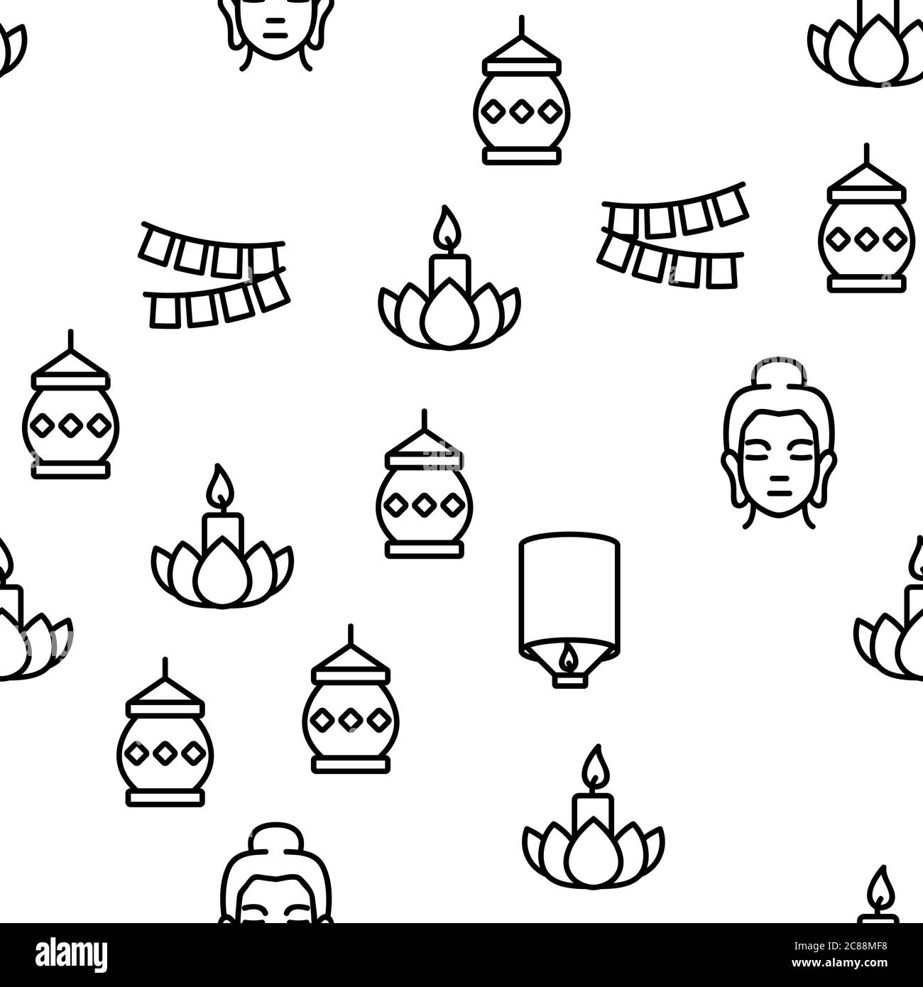 Vesak Day Buddhism Vector Seamless Pattern Stock Vector Image & Art - Alamy