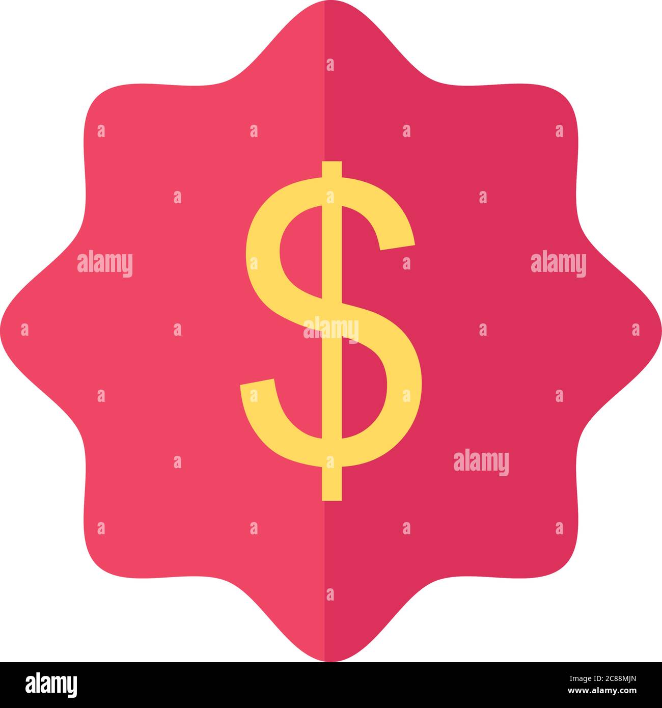 money stamp icon over white background, flat style, vector illustration ...