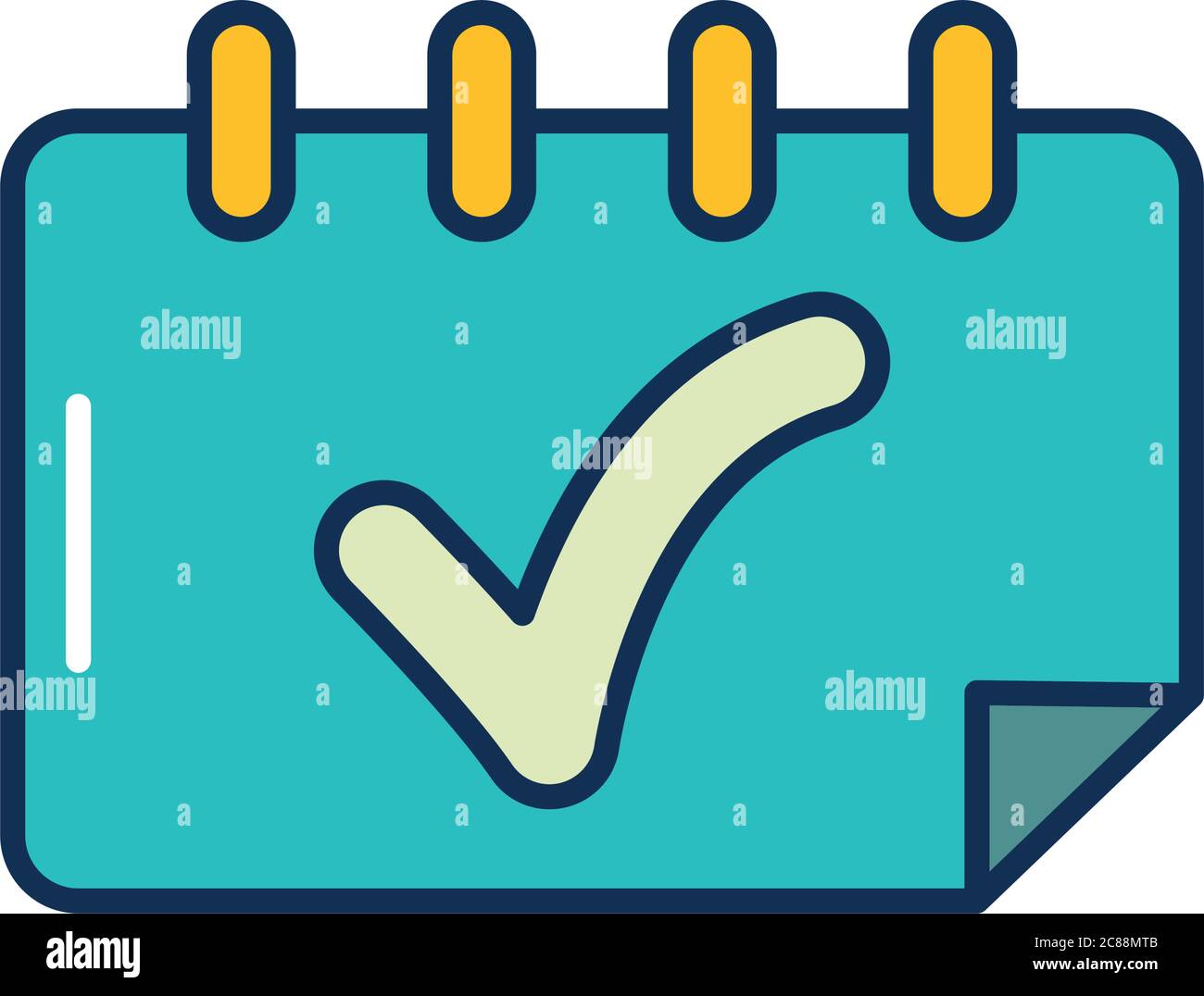 pad with check mark icon over white background, line fill style, vector ...