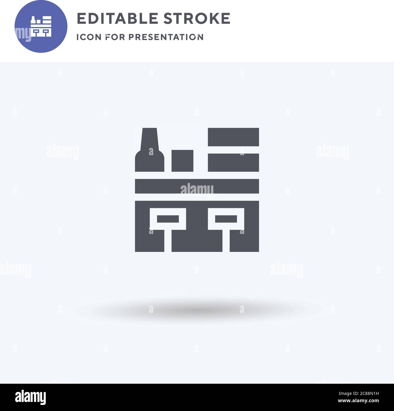 Bar icon vector, filled flat sign, solid pictogram isolated on white ...