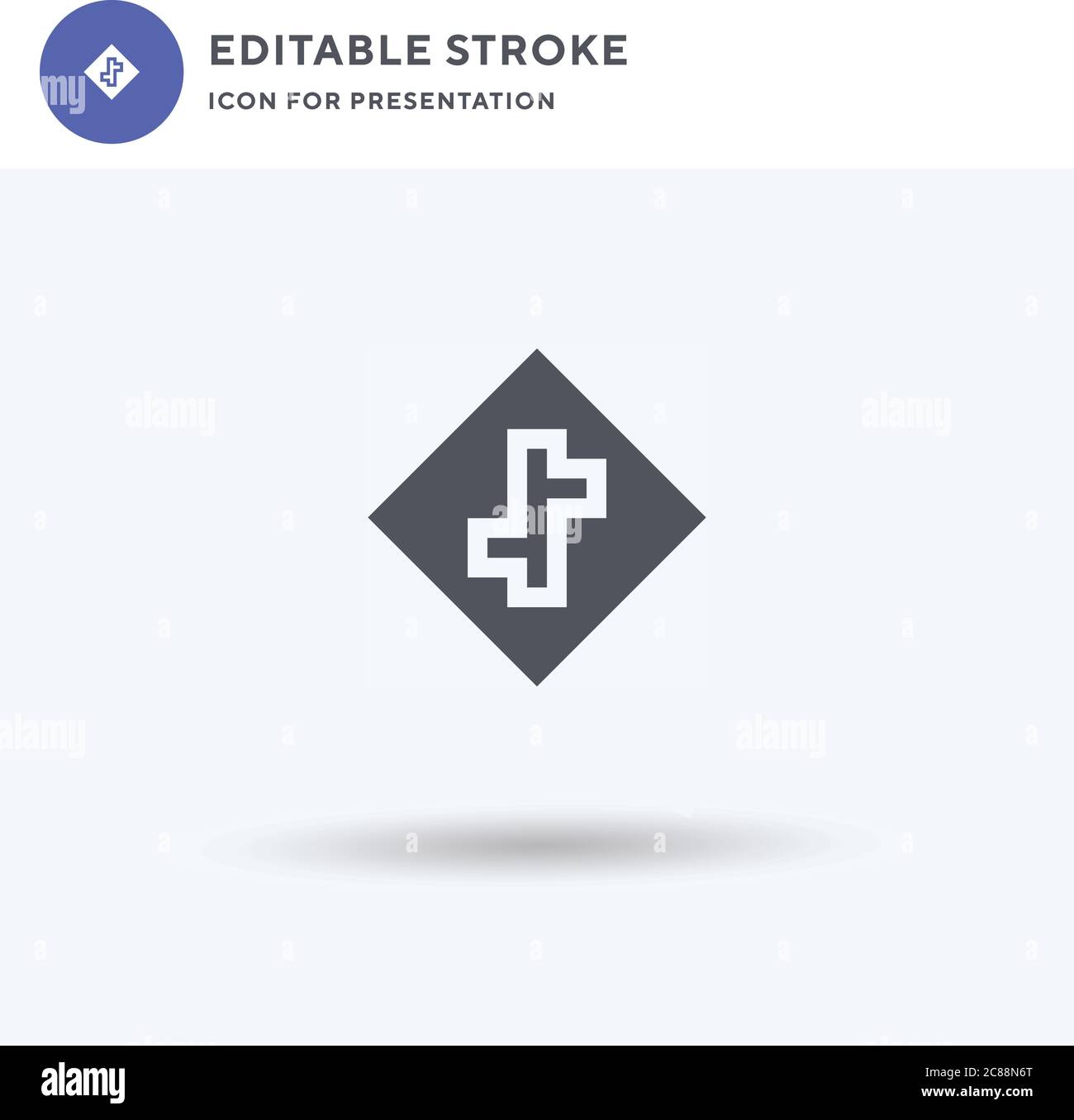 Merging icon vector, filled flat sign, solid pictogram isolated on ...