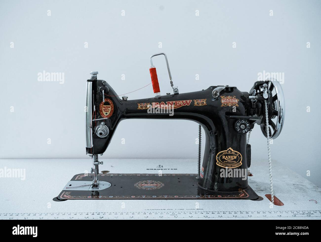 Vintage Style Sewing Machine Stock Photo - Alamy