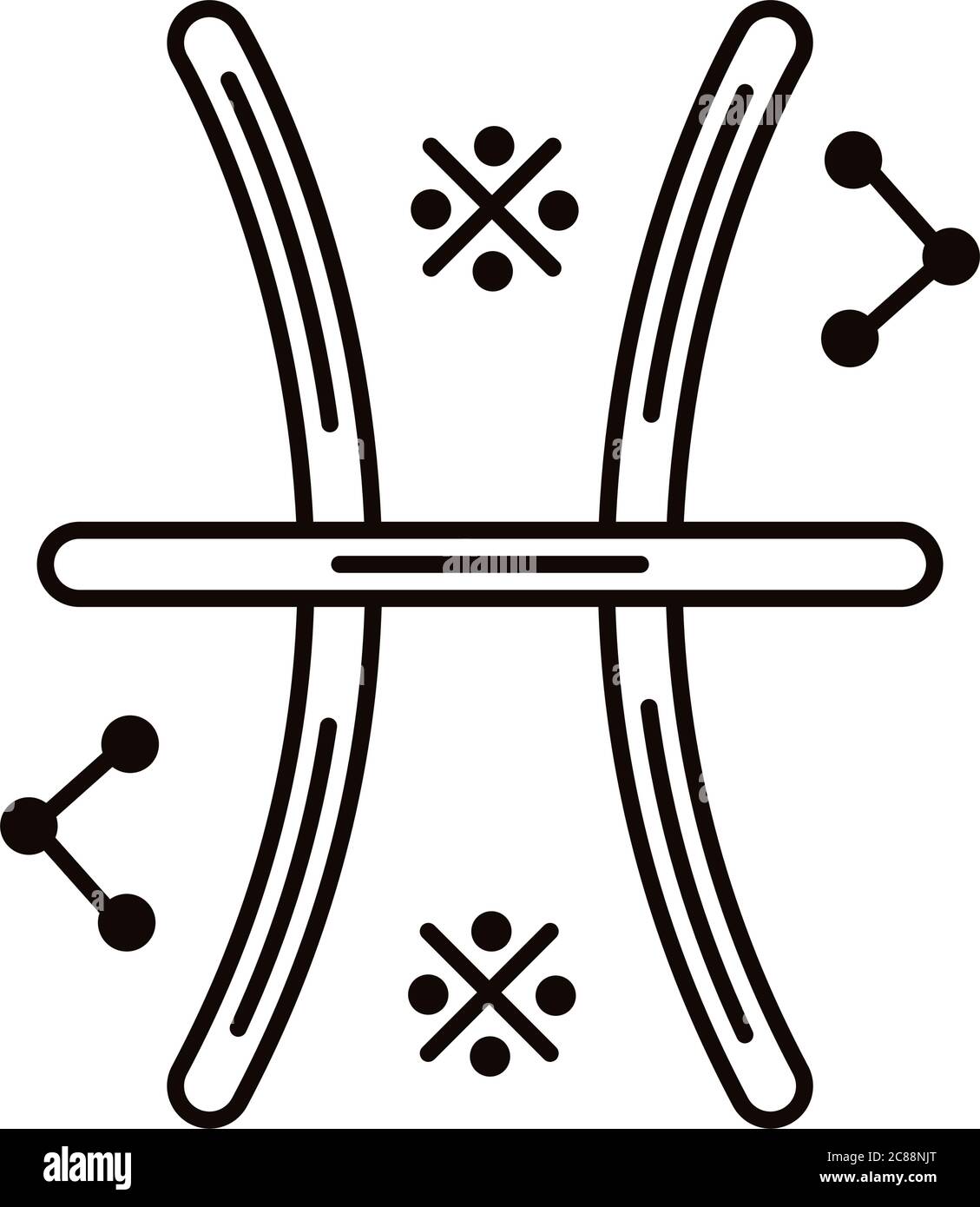 pisces zodiac sign symbol line style icon vector illustration design ...