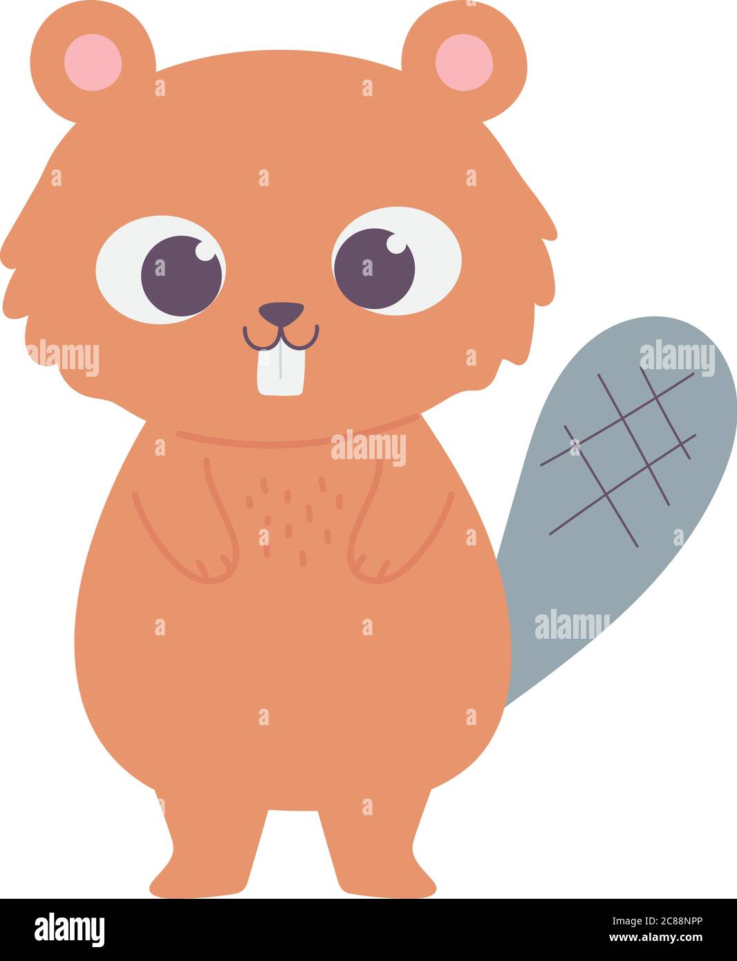 cute little beaver animal cartoon isolated design icon vector ...
